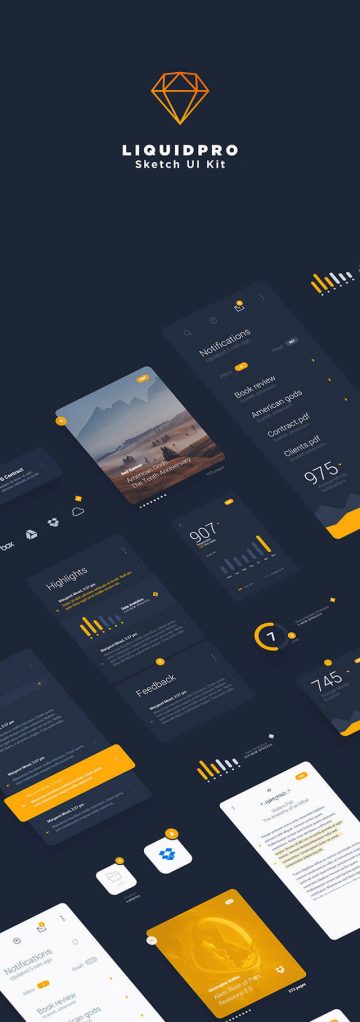 liquid-pro-ui-sketch-preview | PhotoshopVIP