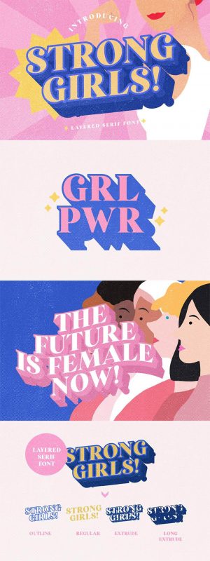 Strong-Girls-Layered-Serif-Font-1 | PhotoshopVIP
